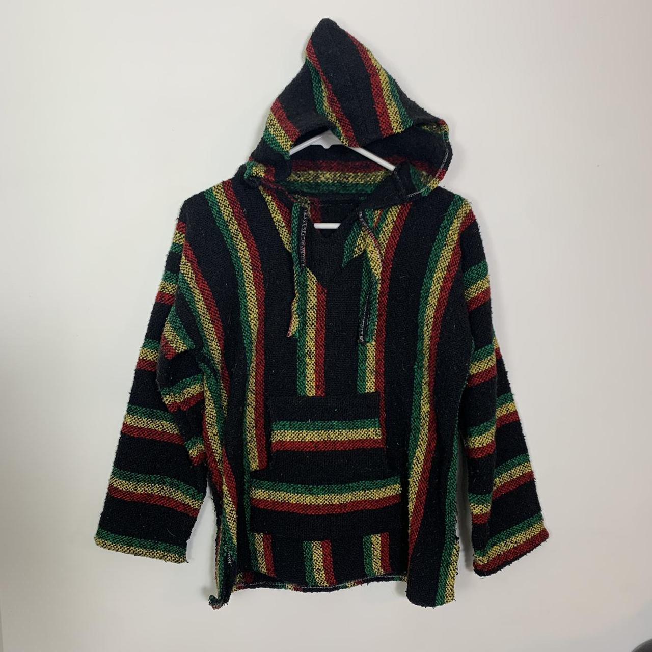 Vintage Rasta Baja Hoodie - Depop
