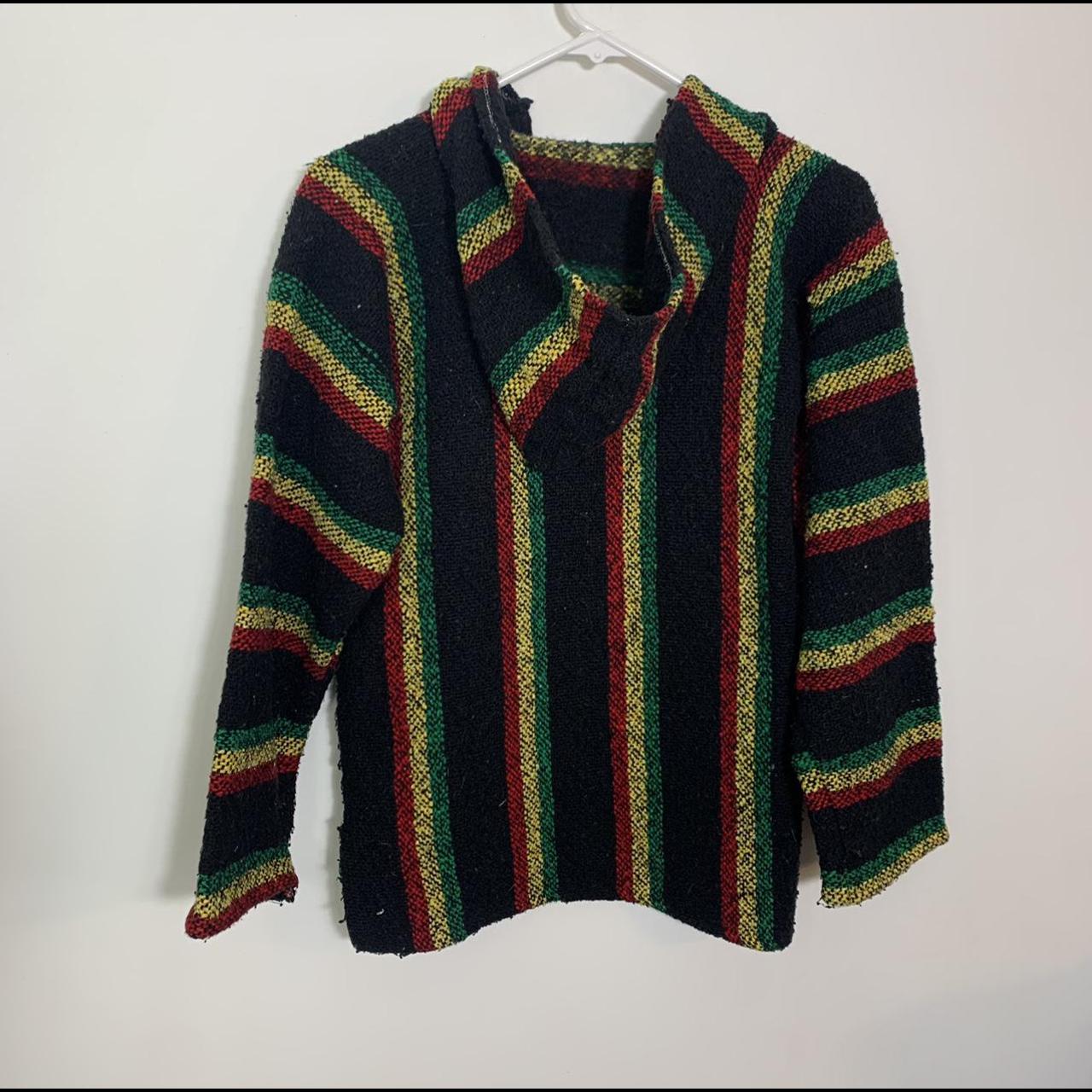 Vintage Rasta Baja Hoodie - Depop