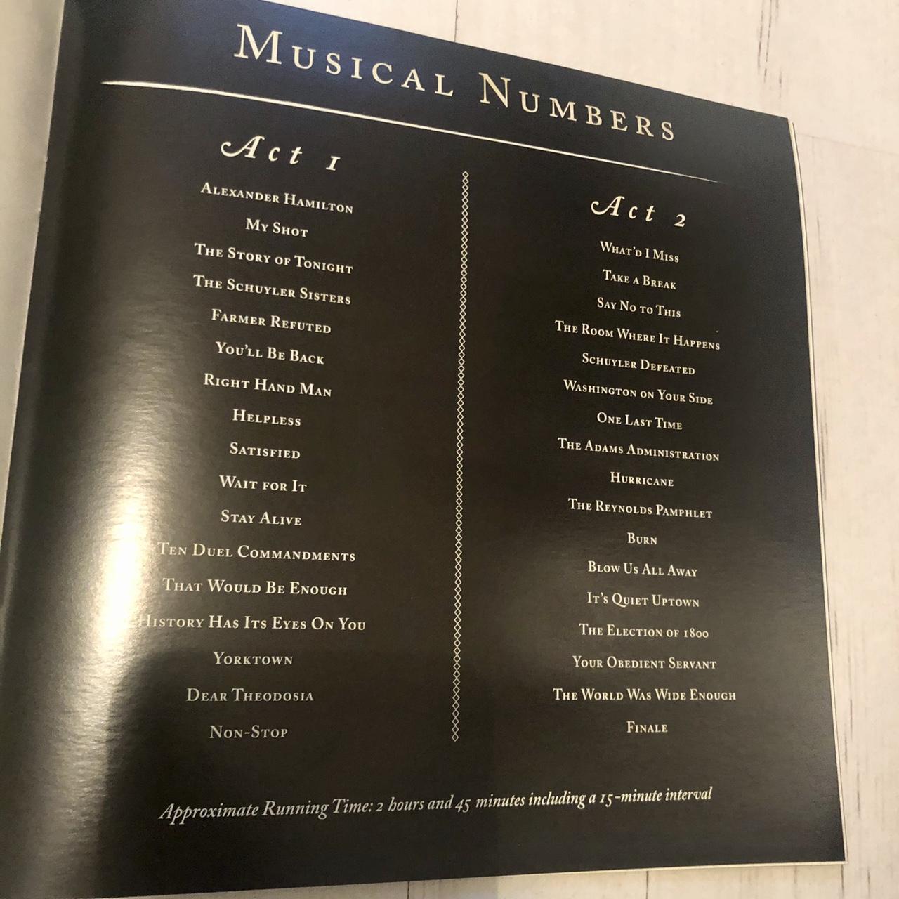 Hamilton The Musical - Programme Programme from the... - Depop