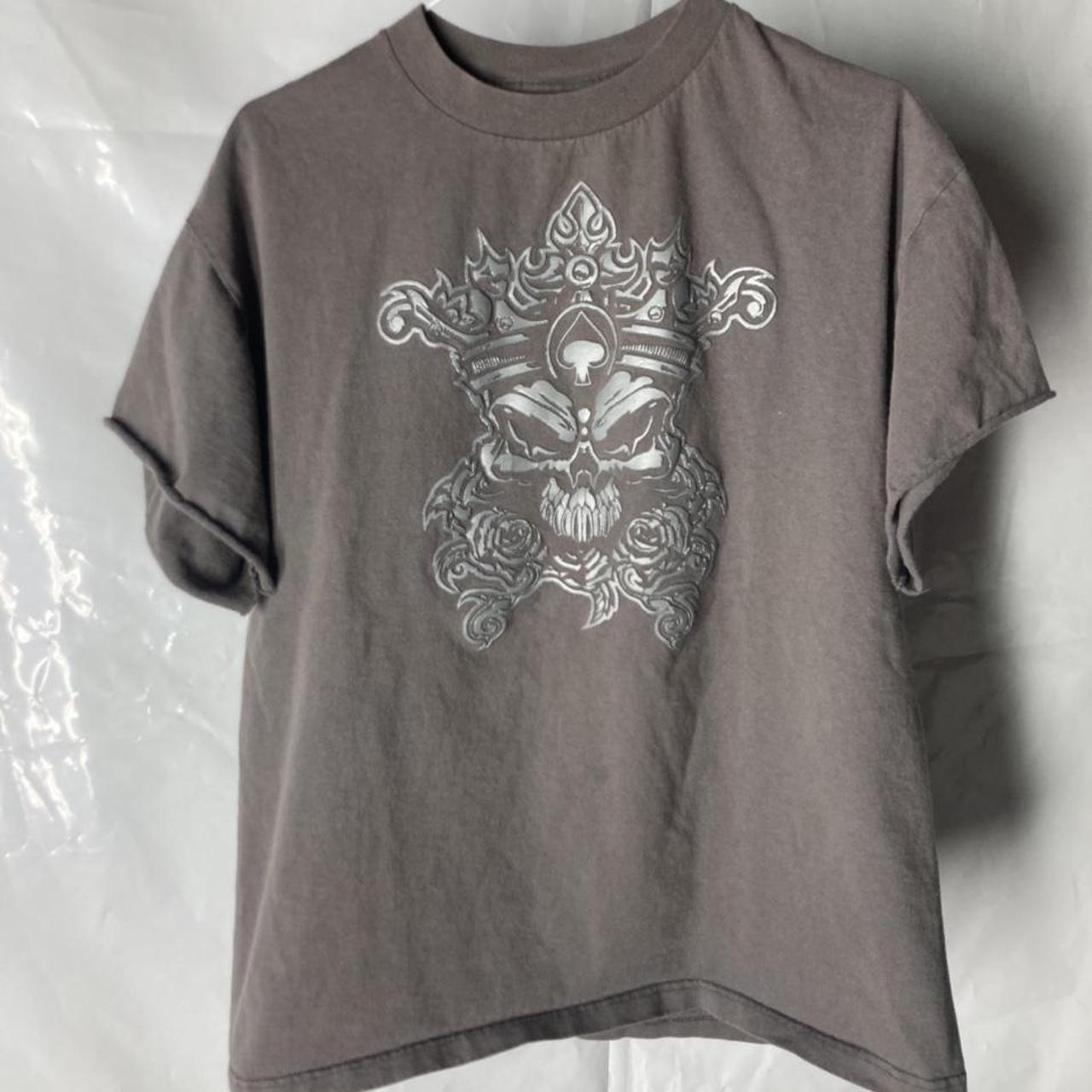 Vintage y2k puff print kingpin skull t shirt spade... - Depop