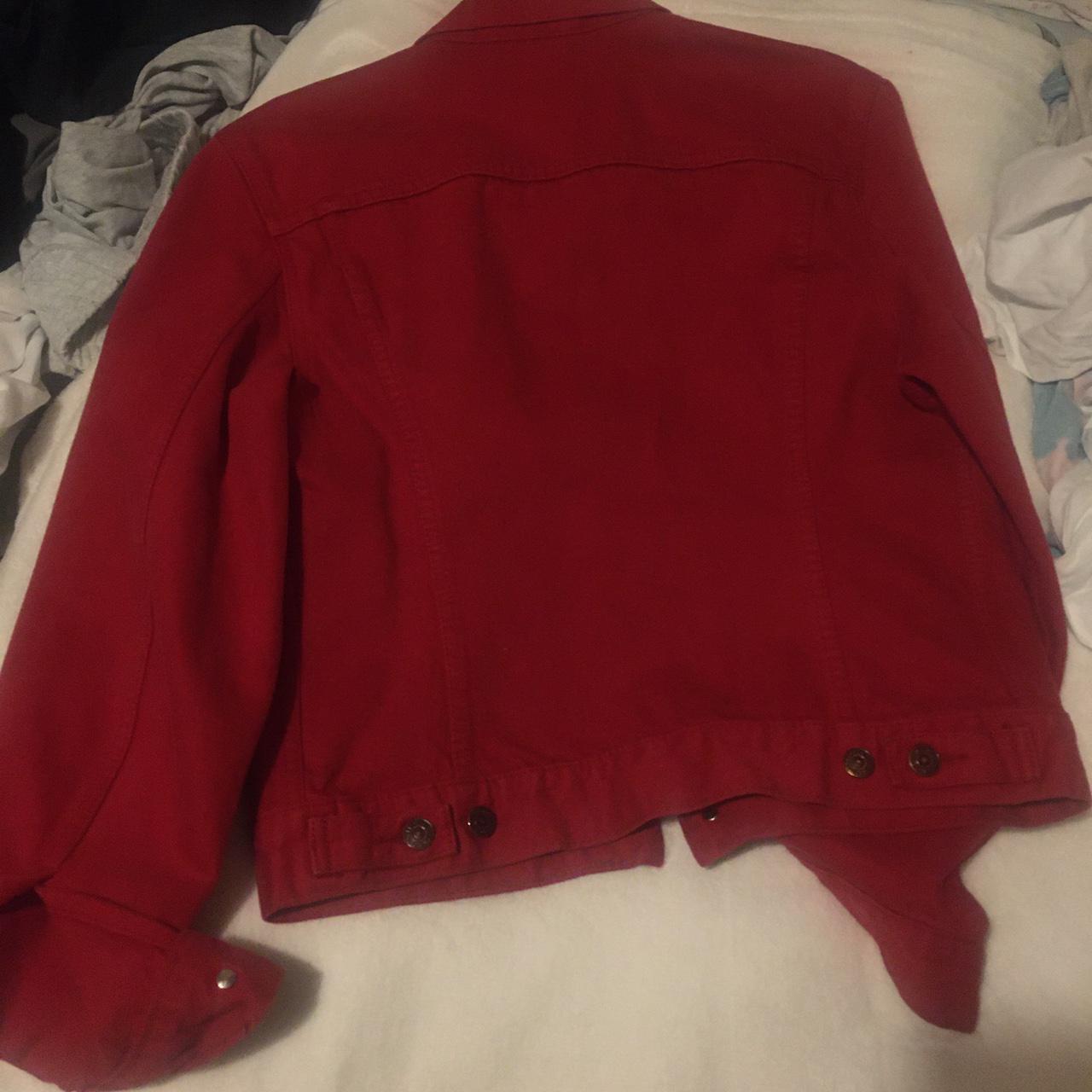 Red Levi Strauss denim jacket Vintage... - Depop