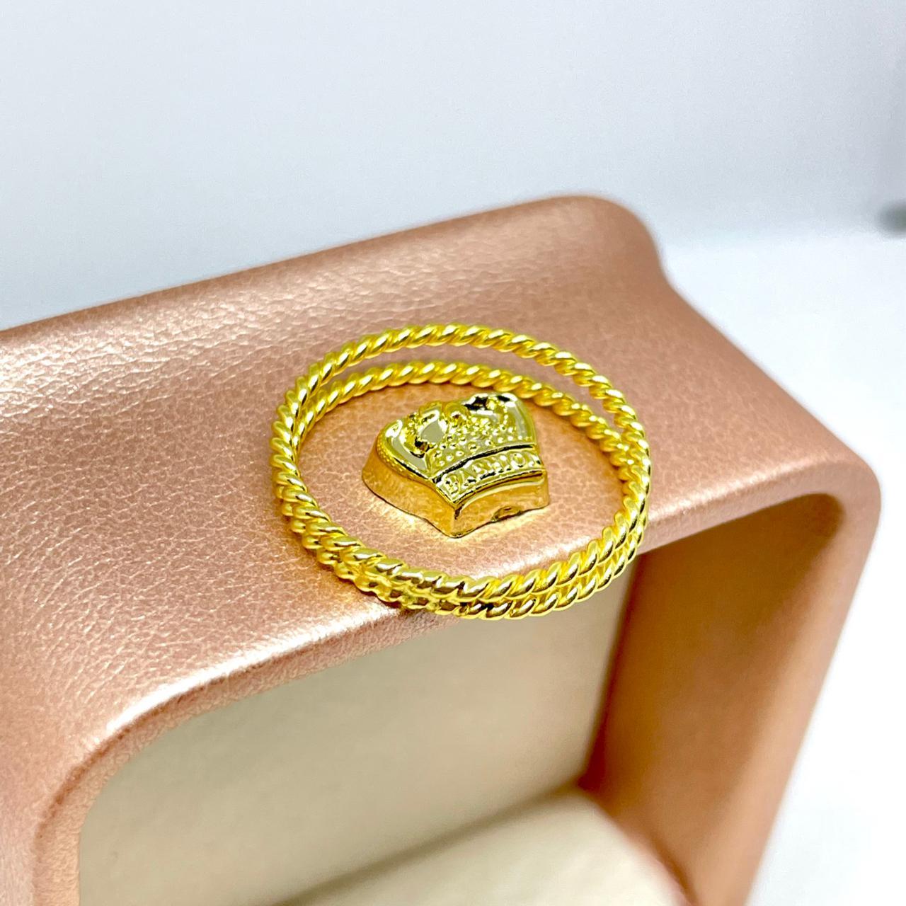 Twisted Double Line Gold Ring 14kt Gold Plated over... - Depop