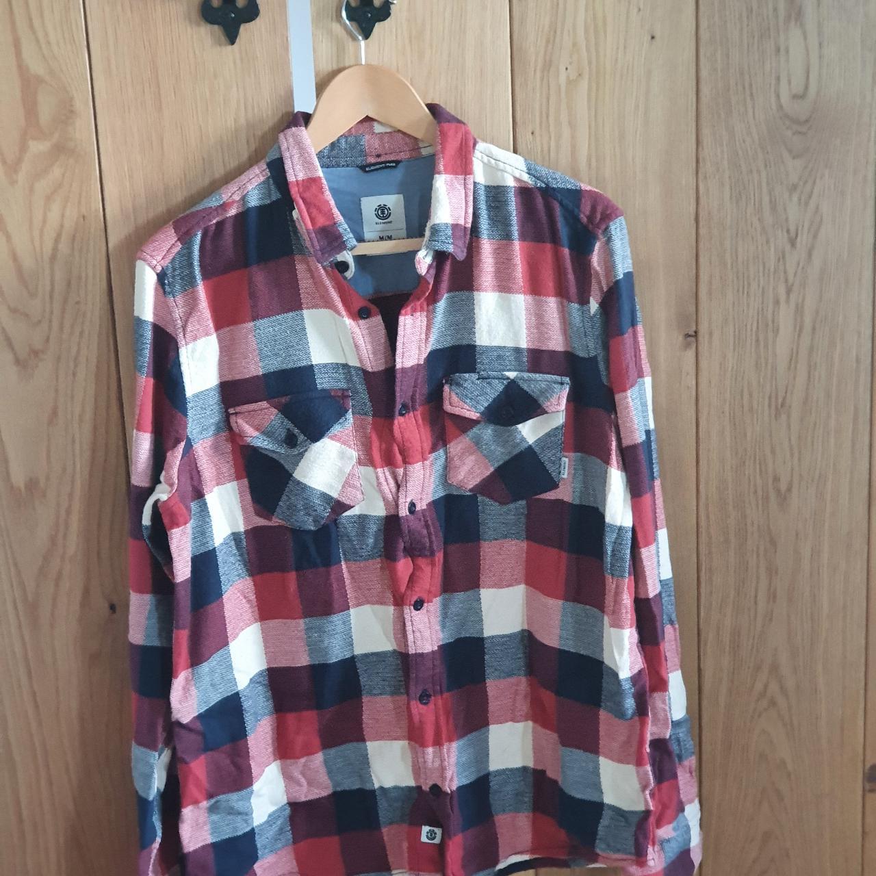 Men's Element flex red Flannel Shirt Check Long... - Depop