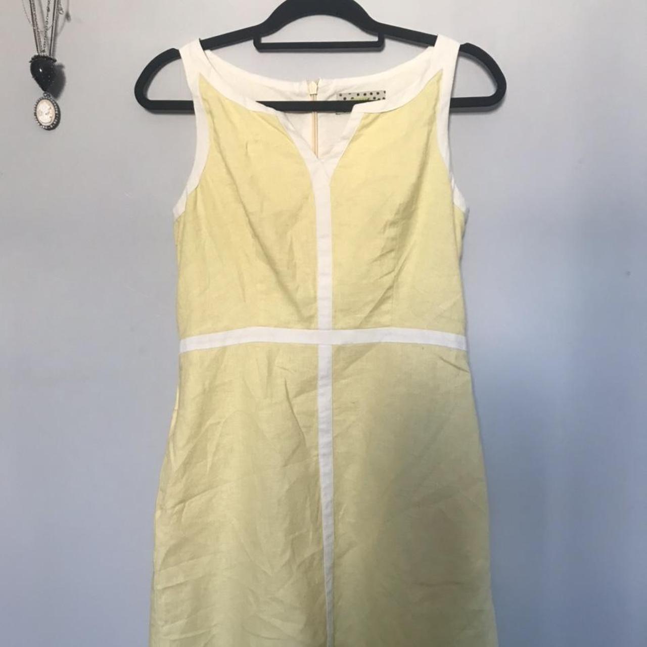 60’s vintage style mod dress -light yellow and... - Depop