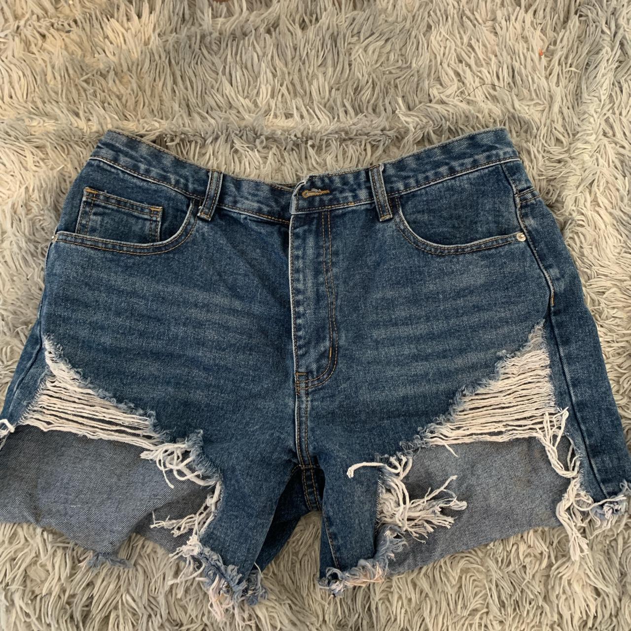 PLT DISTRESSED SHORTS SIZE 16 - Depop