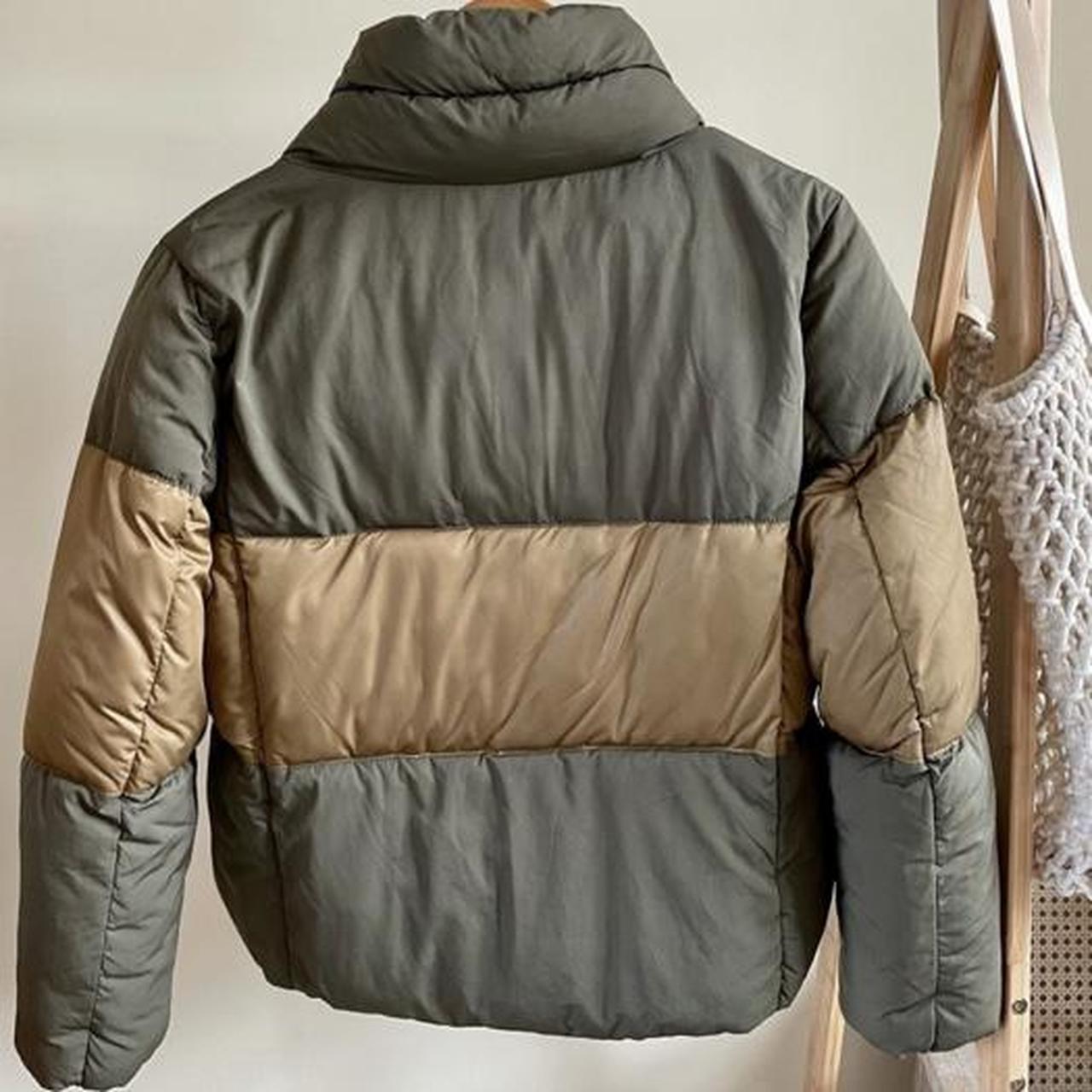 Mango Water Repellant Quilted Colorblock Coat in... - Depop