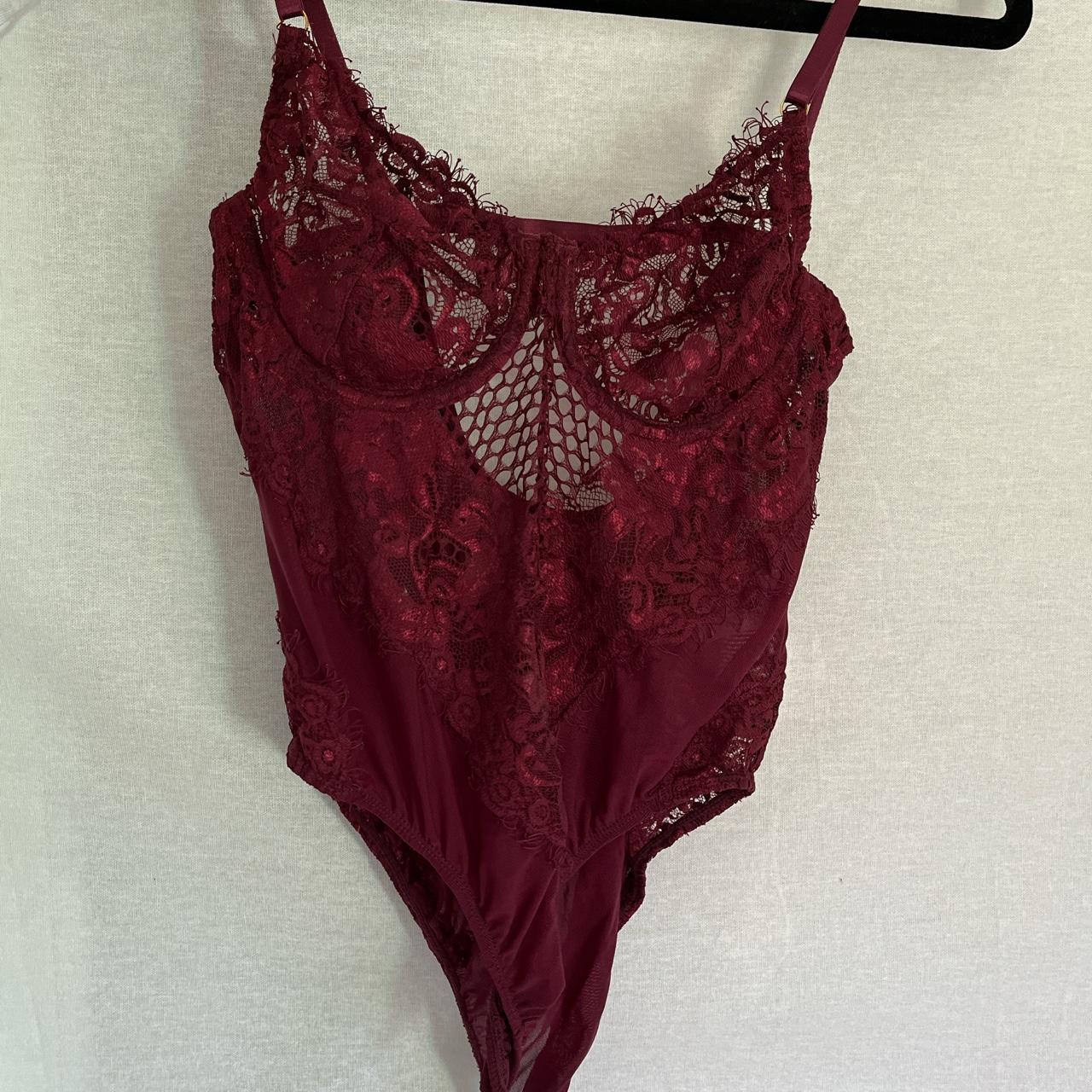 Fashion nova bodysuit Red/ Burgundy colour Only... - Depop