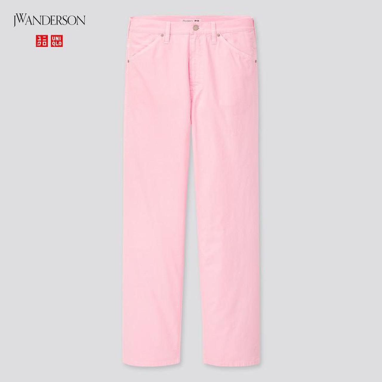 UNIQLO Women's Pink and White Trousers | Depop