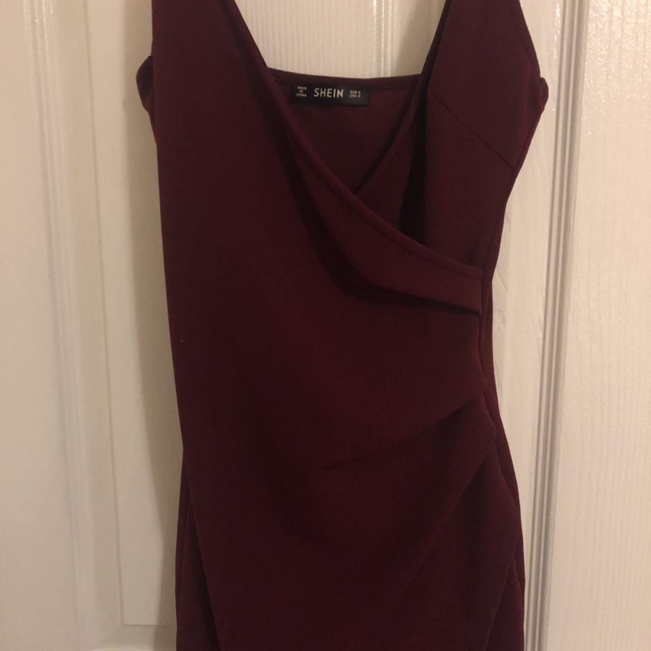 Red shein bodycon red wrap around dress. (Far left... - Depop