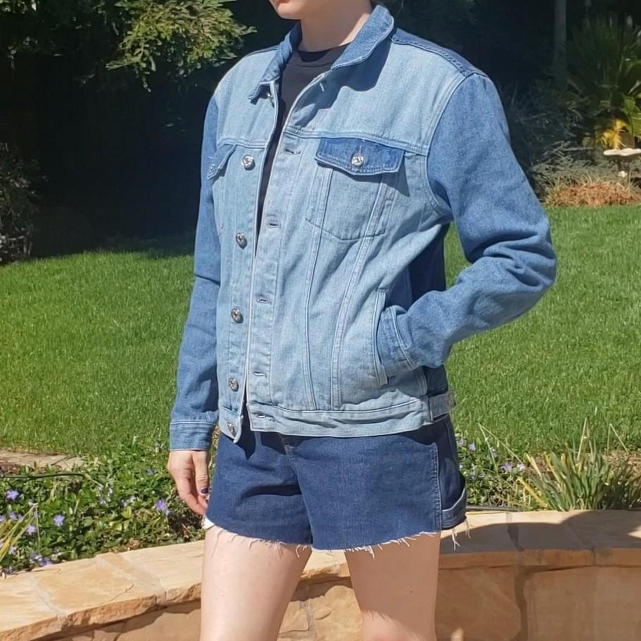 Pacsun 3 Tone Blue Denim Jacket Size Medium Great Depop