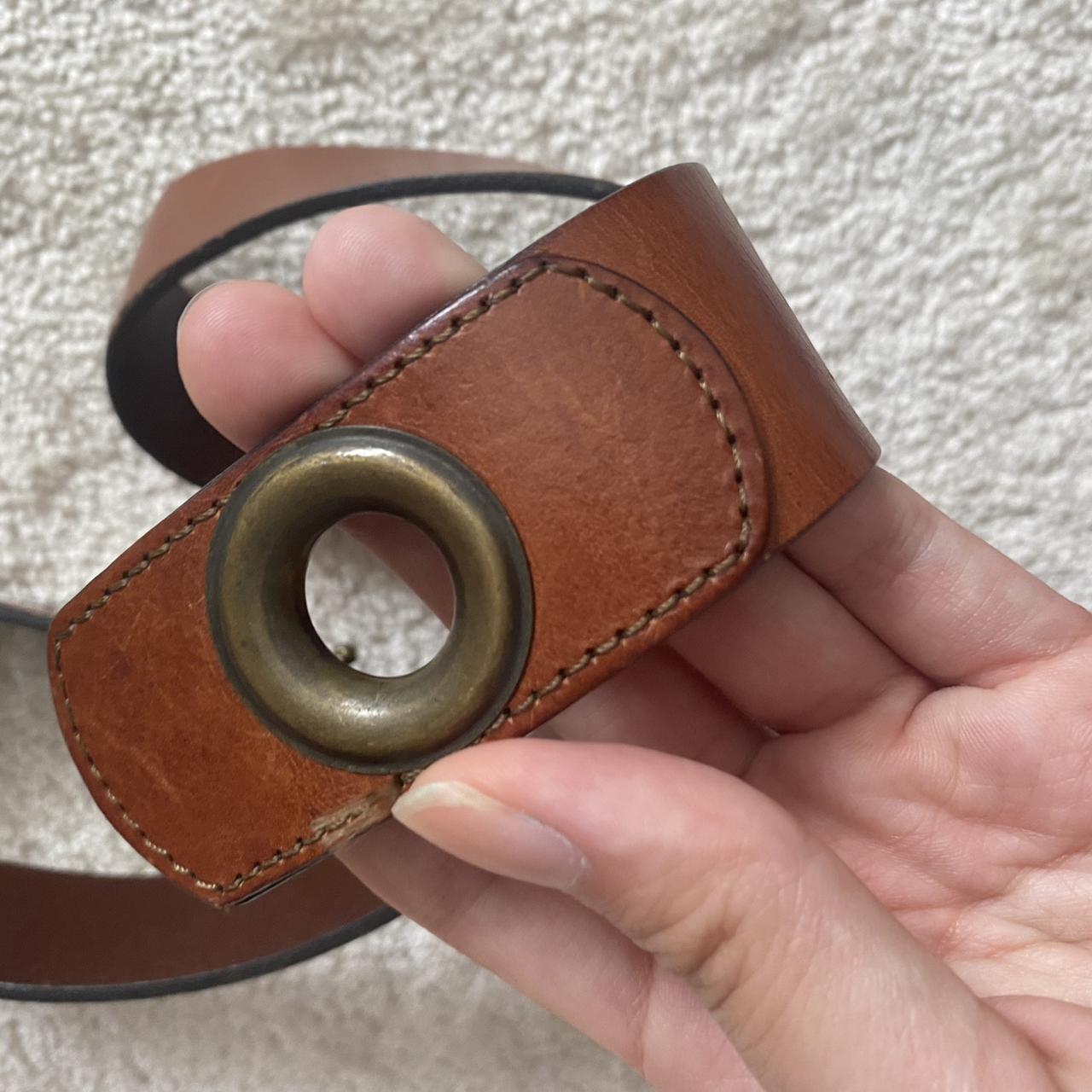vintage leather gap belt - genuine cow’s leather -... - Depop