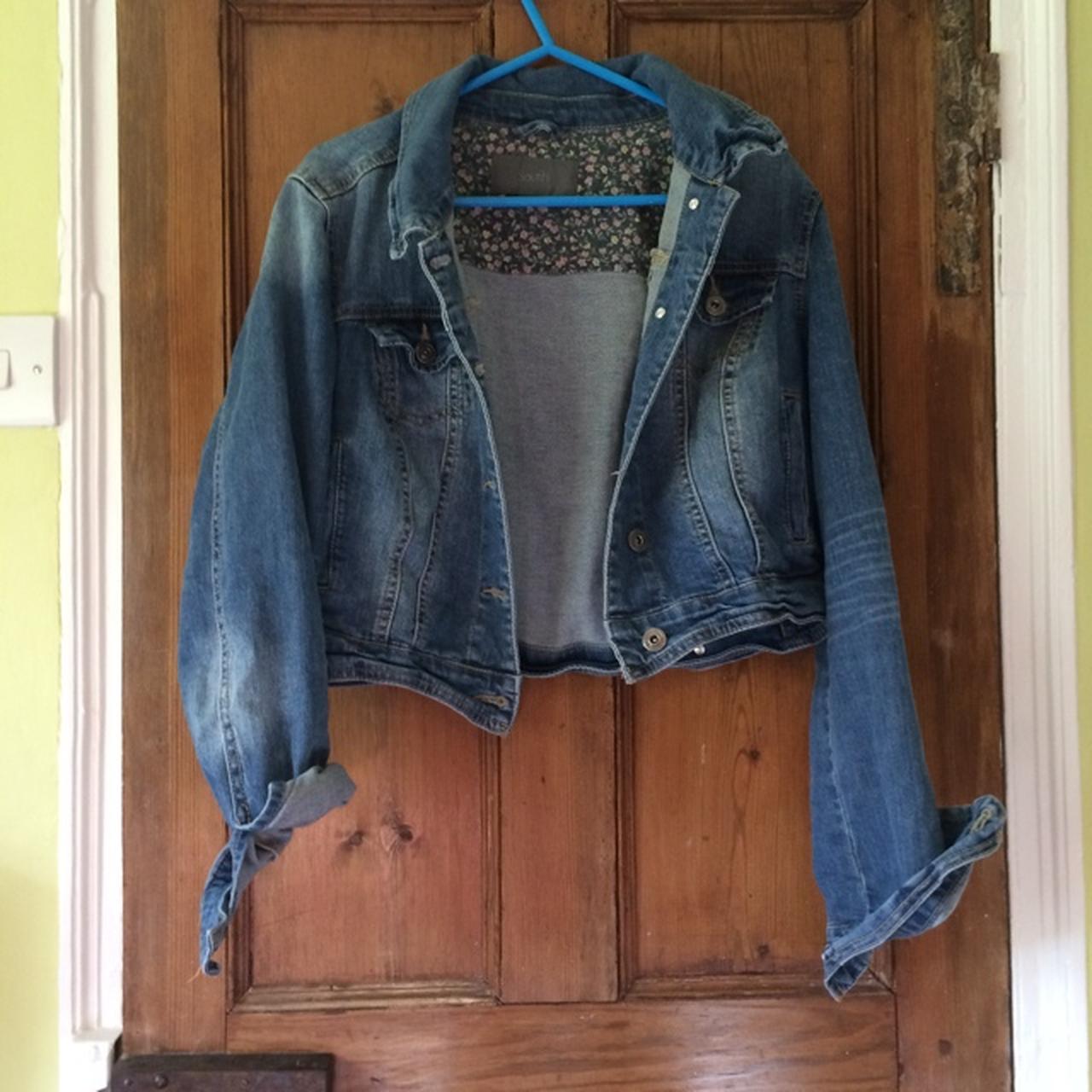 Ladies South size 12 cropped denim jacket. So good... - Depop