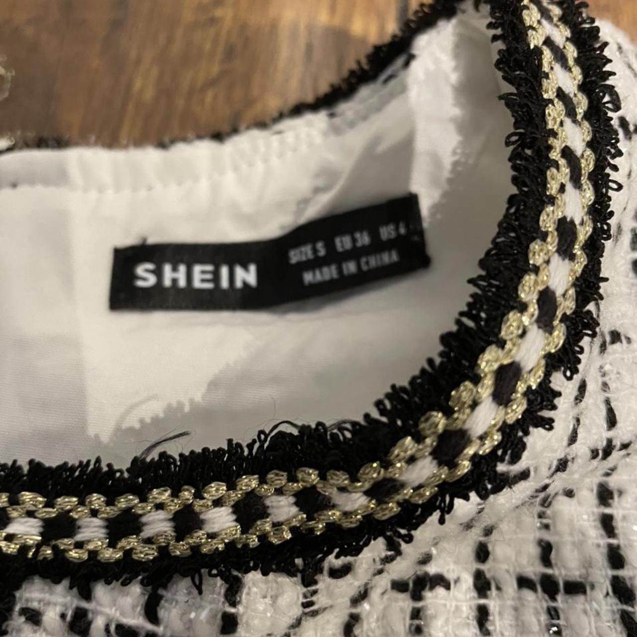 Shein white & black polyester sleeveless dress, only... - Depop