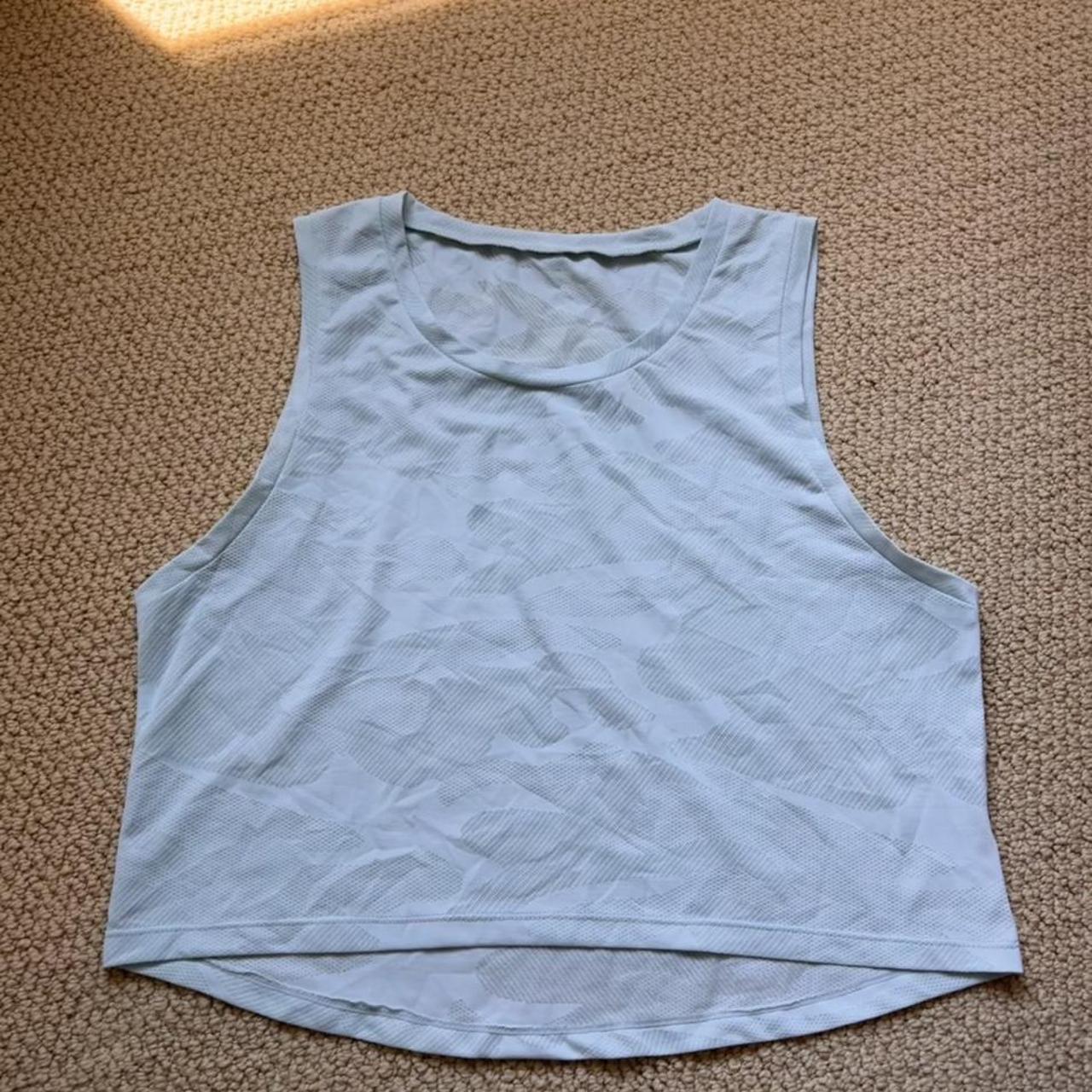 halara high neck cropped workout tank; mesh like... - Depop