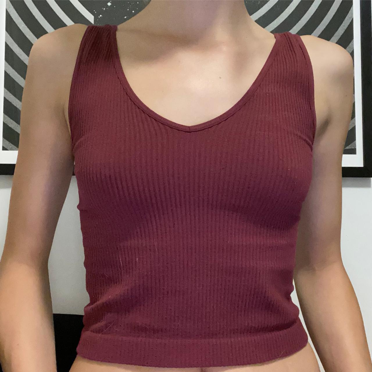 Urban Outfitters - Out From Under ribbed maroon tank... - Depop