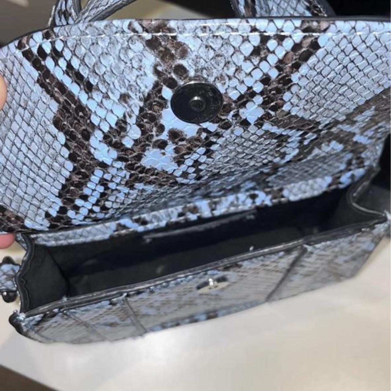 Zara Handbag in blue crocodile skin Mini bag from... - Depop