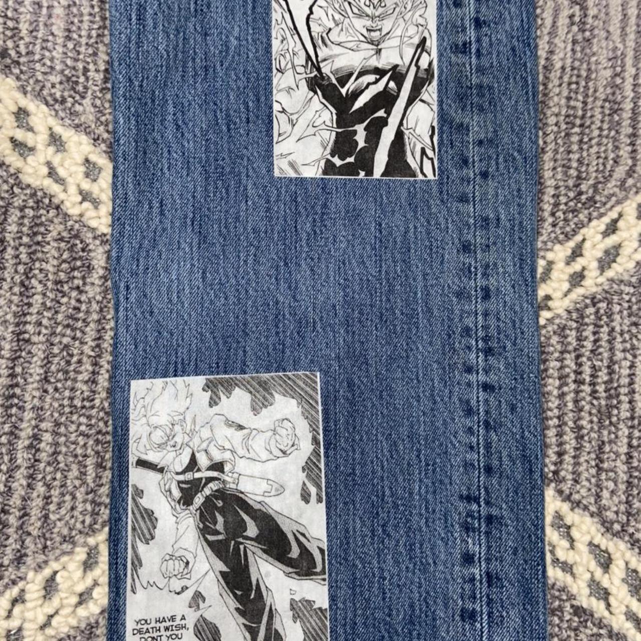 Custom Bape x Dragon Ball inspired Levi 501s made by... - Depop