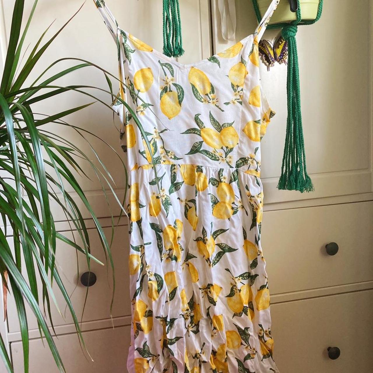H&M lemon summer dress, falls above the... - Depop
