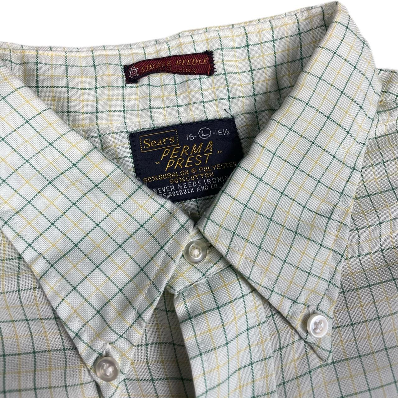 Vintage 70s 80s Sears Plaid Button Down Shirt 1970s... - Depop