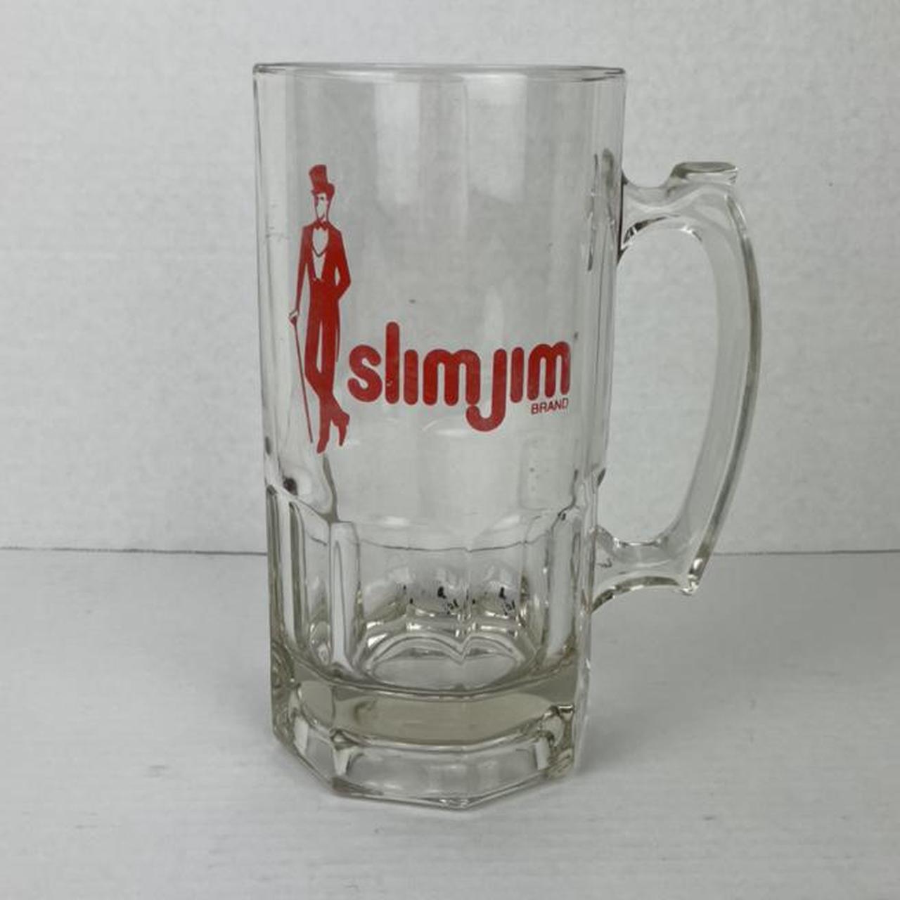Vintage Slim Jim Tall Heavy Glass Beer Mug Stein... - Depop