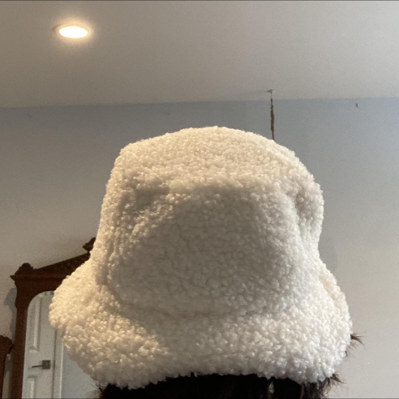 ☁️ super cute fluffy cream colored bucket hat!! ☁️... - Depop