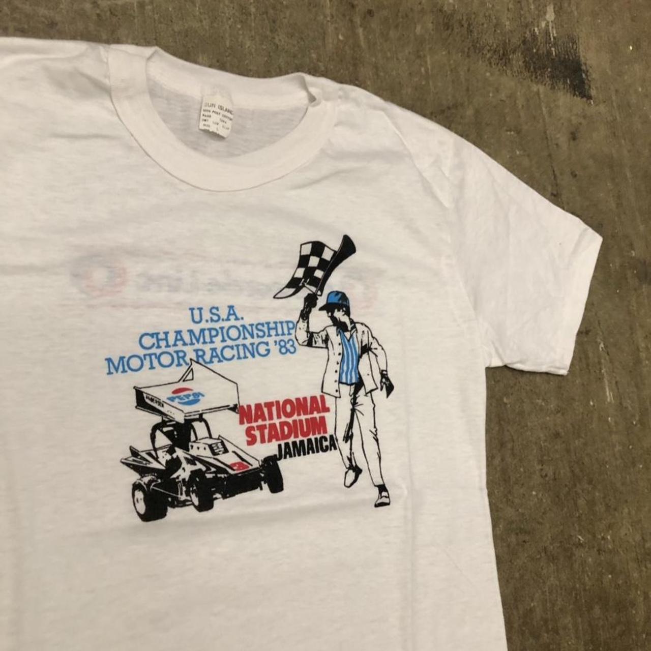 Vintage Pepsi Racing Shirt size Large 1983 Single... - Depop