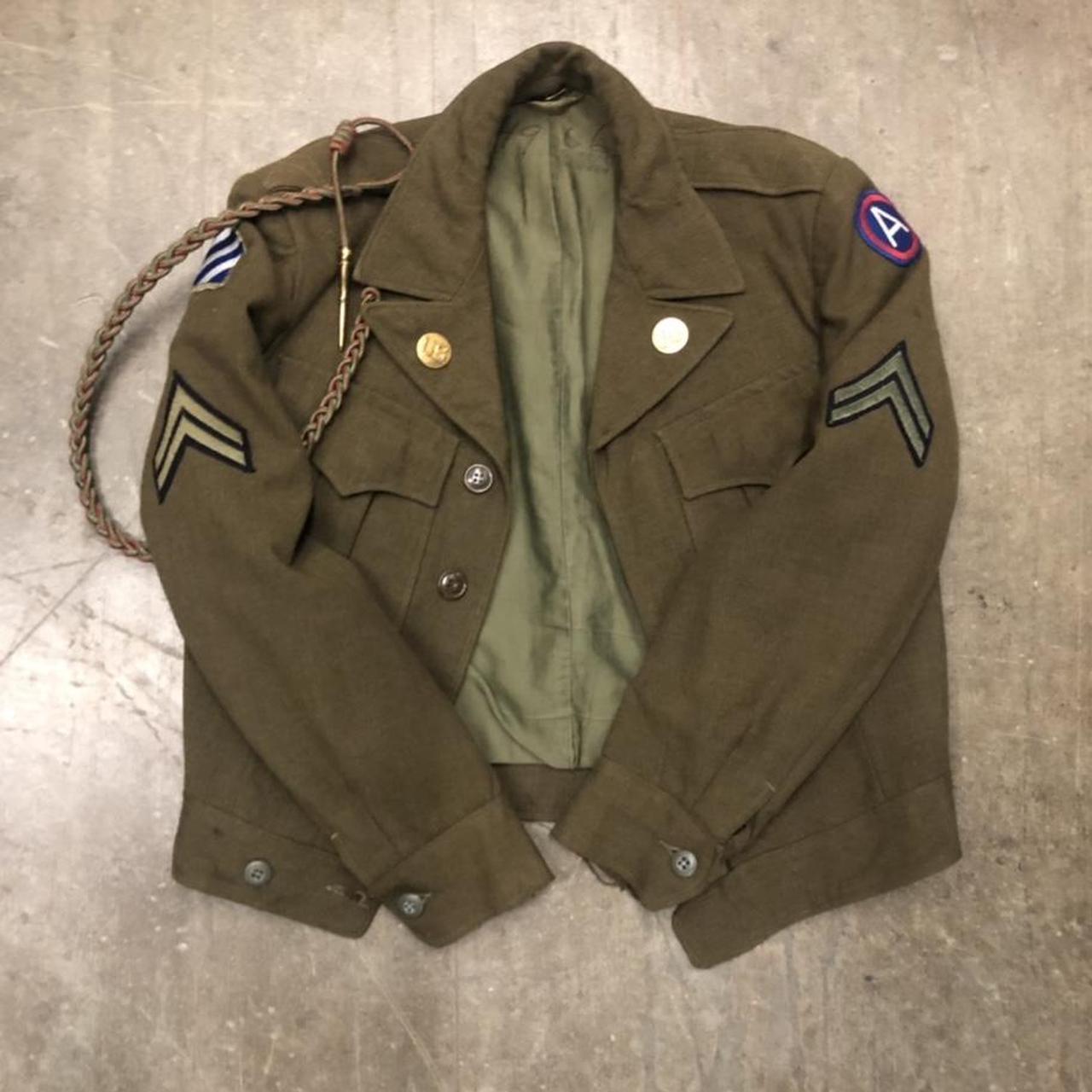 Vintage USA Army Jacket 1940s WW2 Military Infantry... - Depop