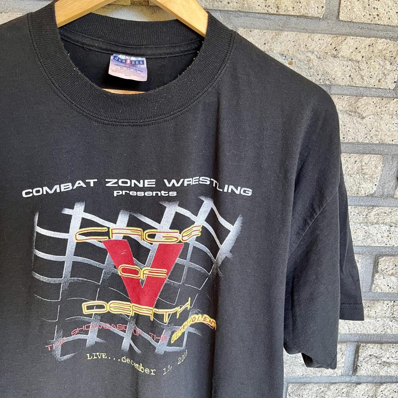 Vintage RARE CZW Wrestling Shirt size XL 2003 Cages... - Depop