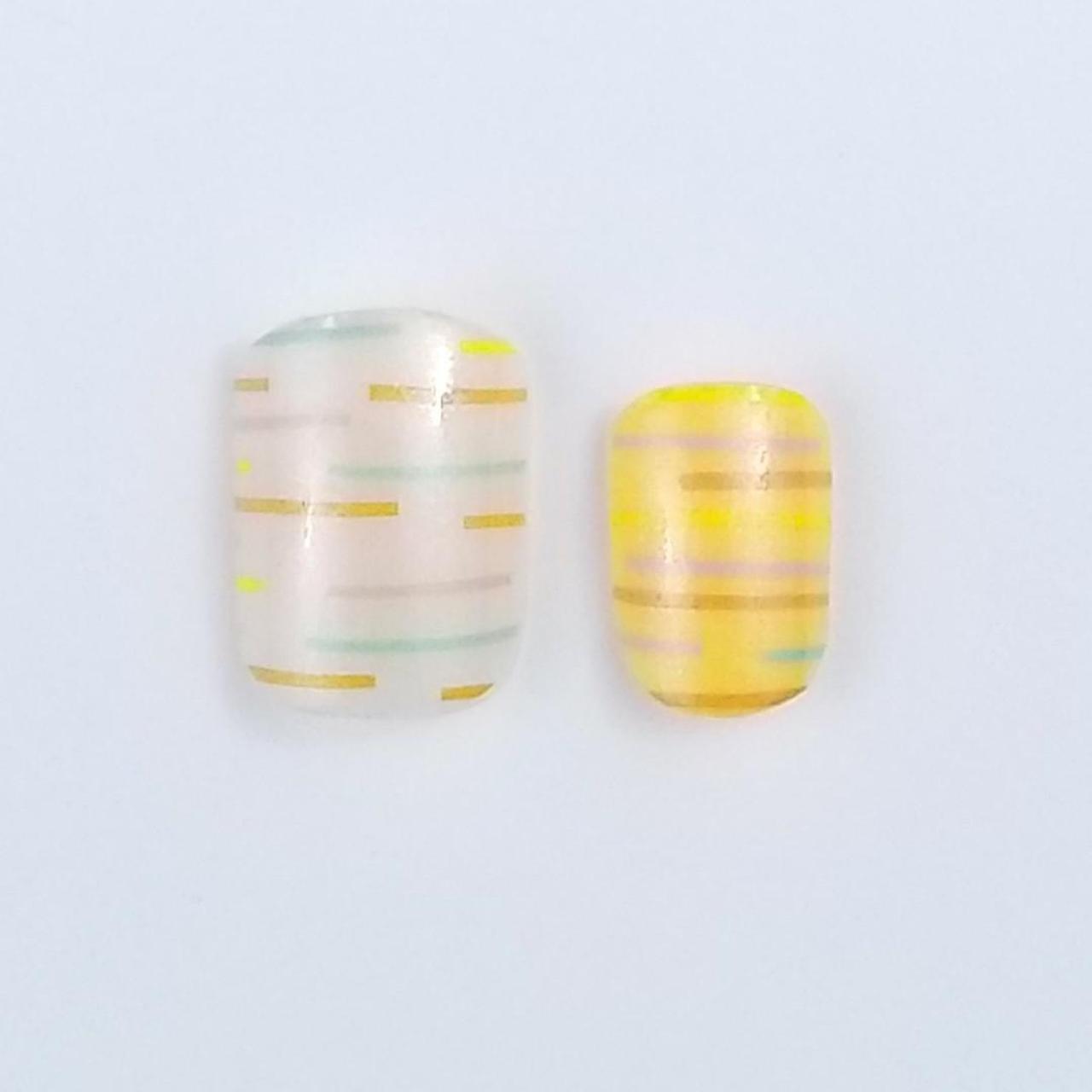Retro Pastel Horizontal Lines Nail Wrap... - Depop