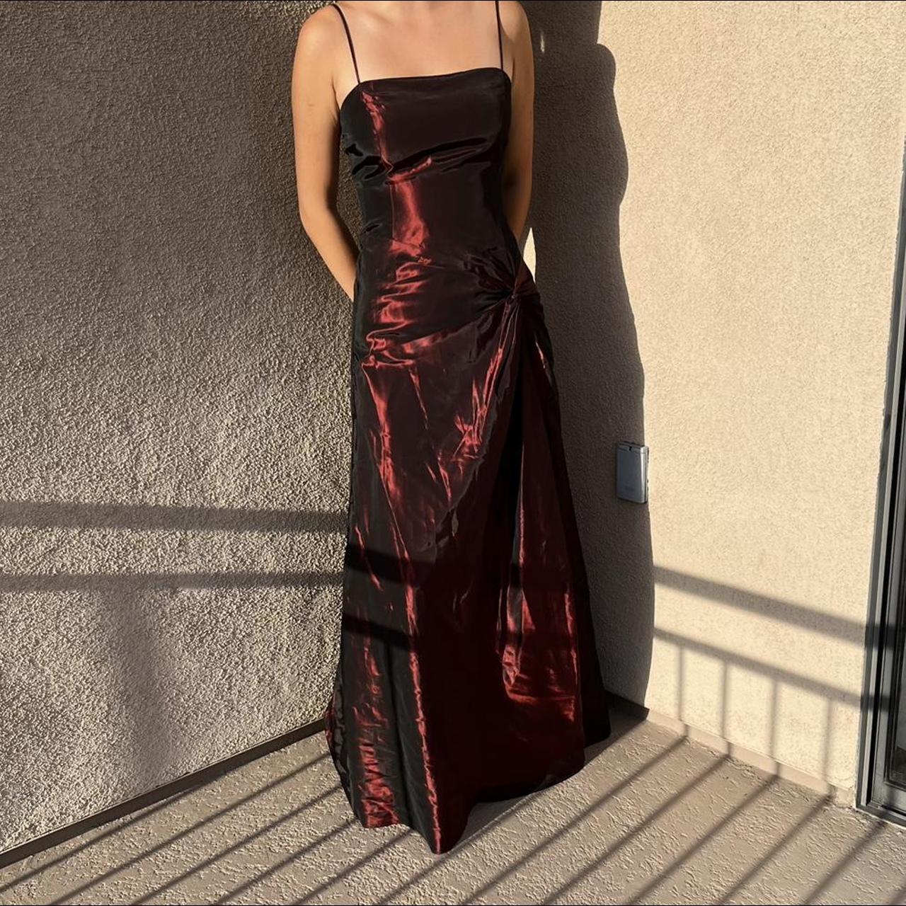 gorgeous iridescent red prom dress {fits a... - Depop