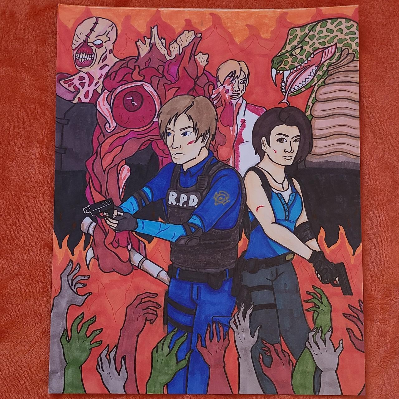 Resident Evil Art Original Art Work by me! Medium:... - Depop