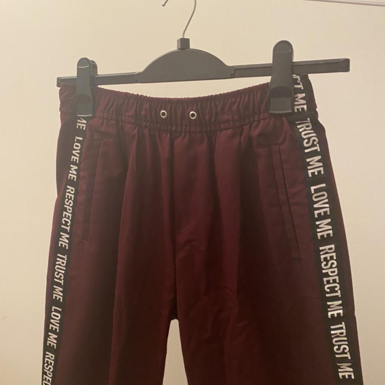 Monki Women's Burgundy Joggers-tracksuits | Depop