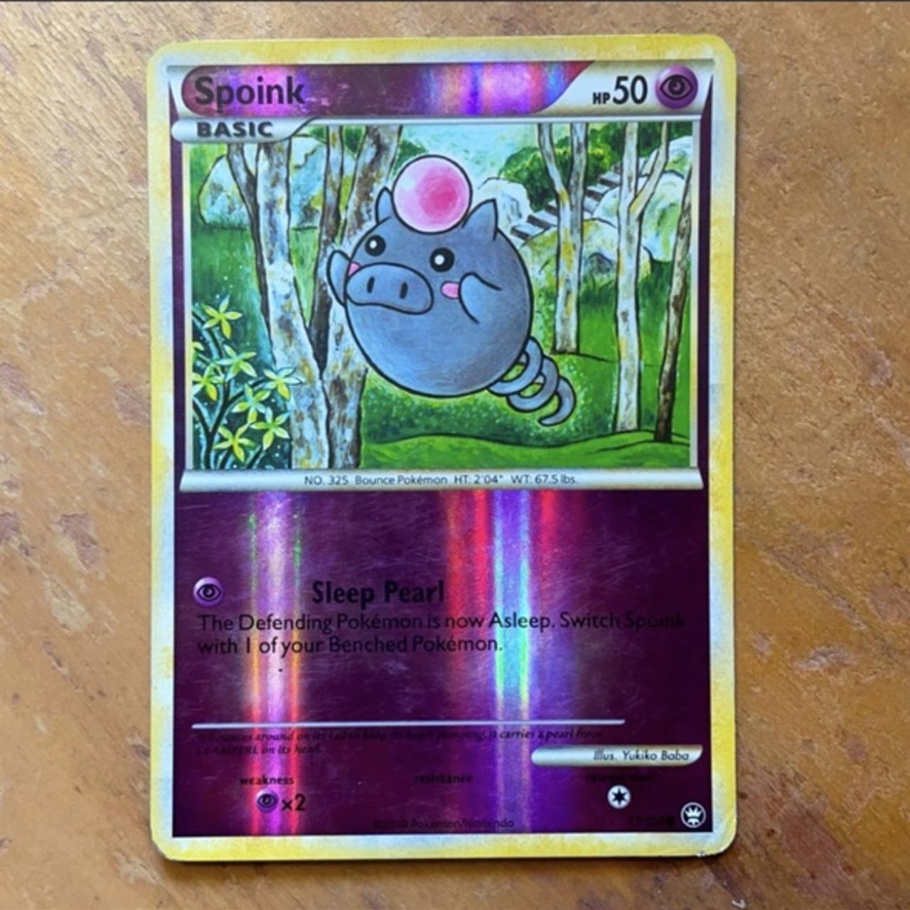 spoink 77/102 holographic pokemon card 🤍🕊 • in... | Depop