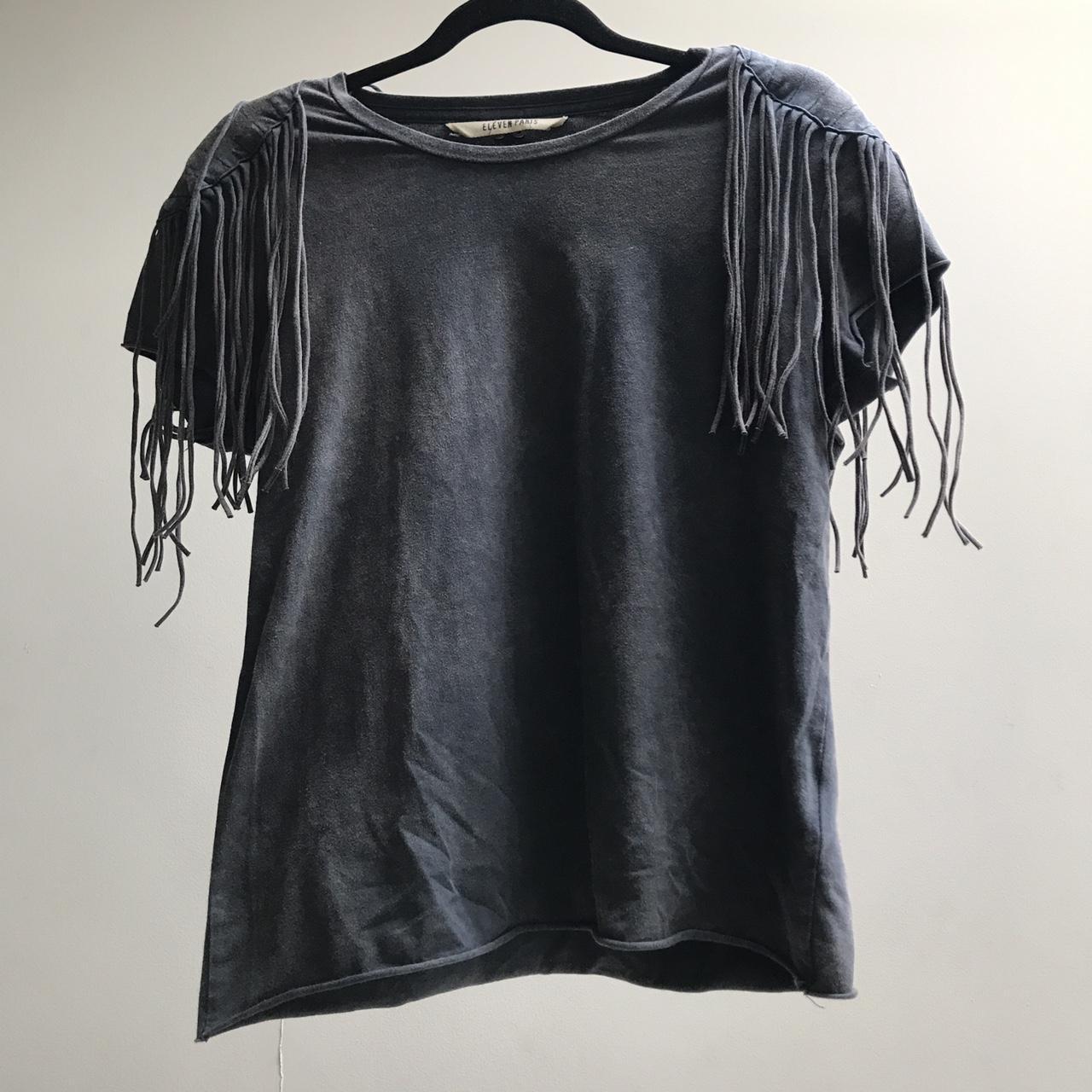 Eleven Paris DILL top. Shoulder pads .Tassel detail... - Depop