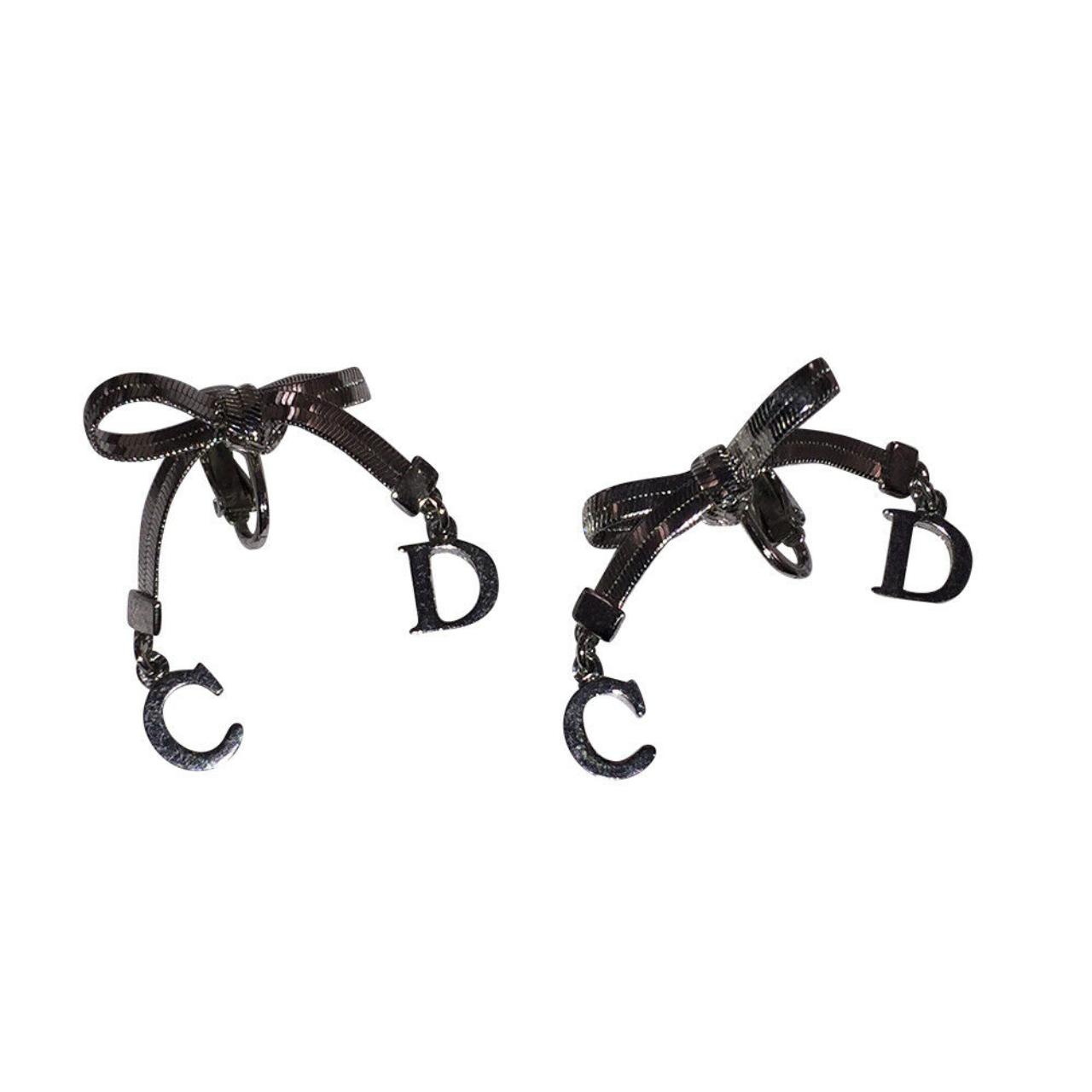 Christian Dior CD Bow with Dangle Monogram... | Depop