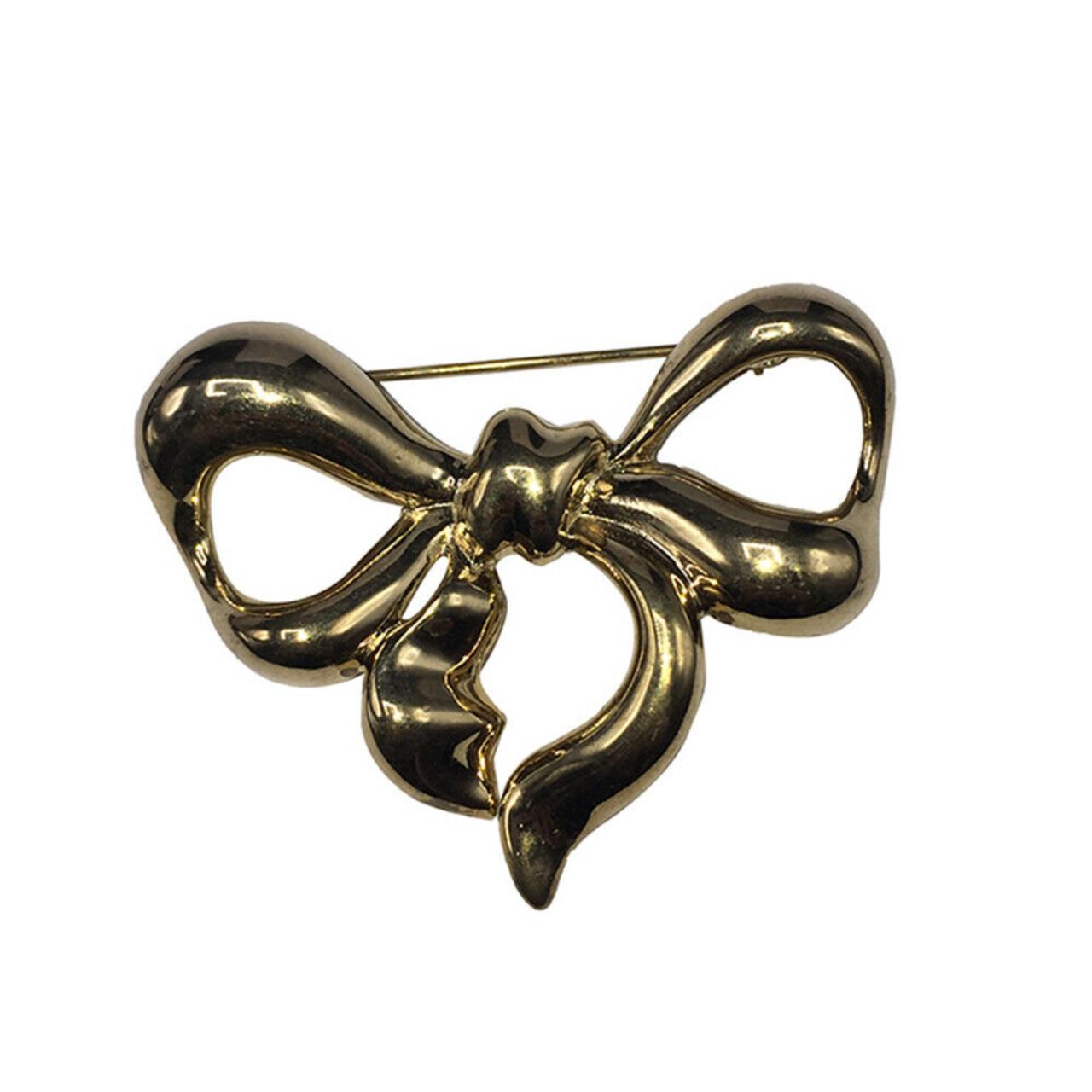 1980s Givenchy ribbon bow pin, measures 2 1/4" H by... - Depop