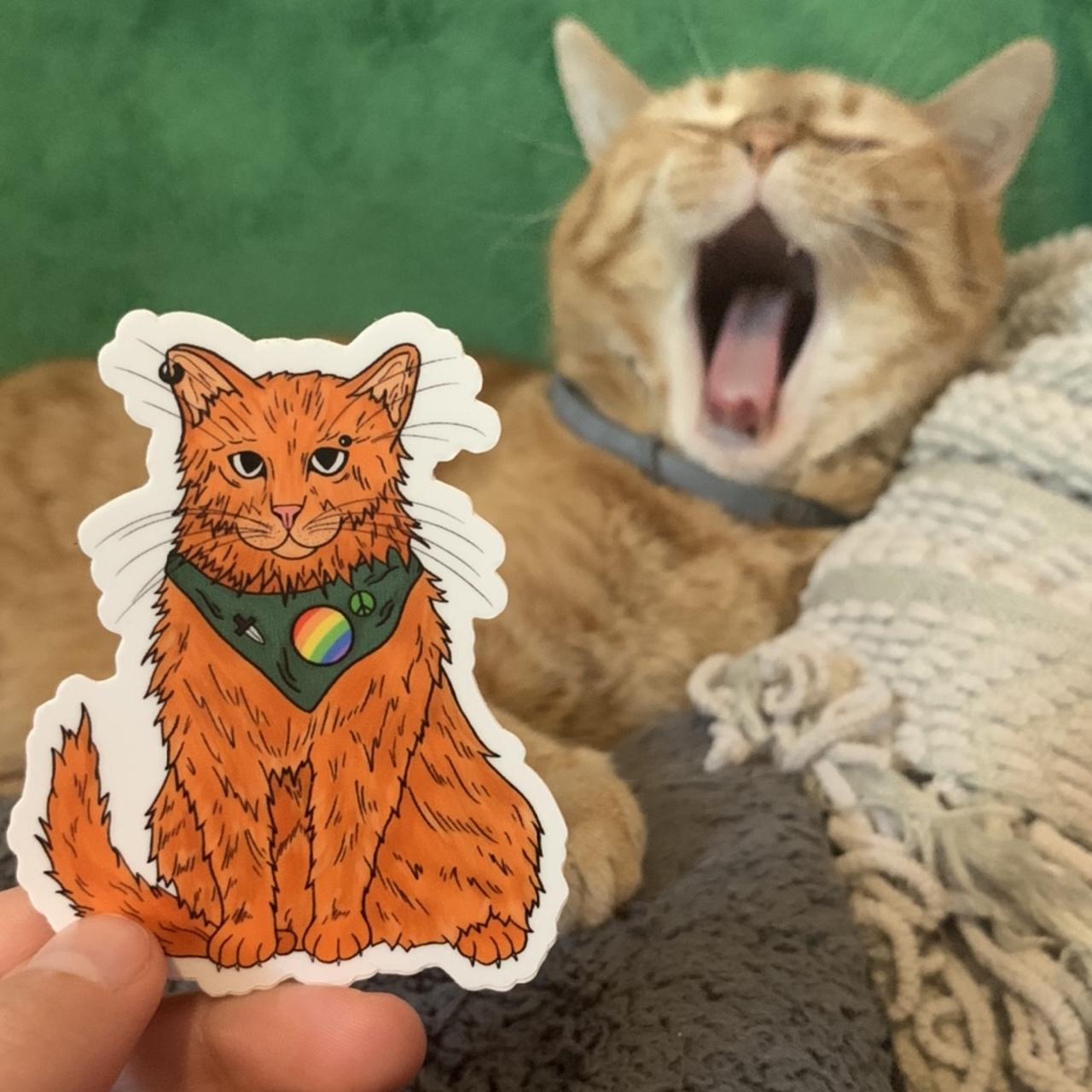 Orange punk cat sticker. You can be cool and... - Depop