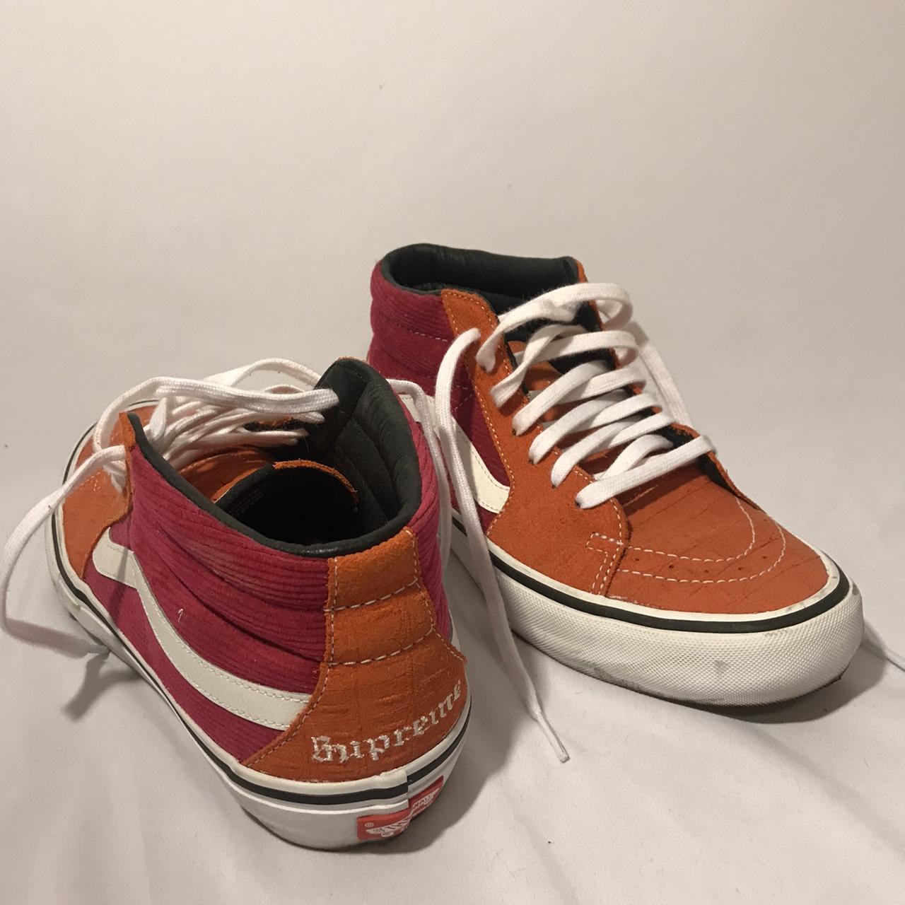 SUPREME CROC CORDUROY VANS fuchsia mid-hi SZ men’s... - Depop