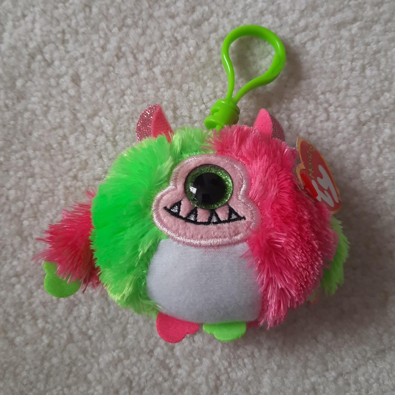 Ty Monstaz pink and green cyclops Spike monster... - Depop