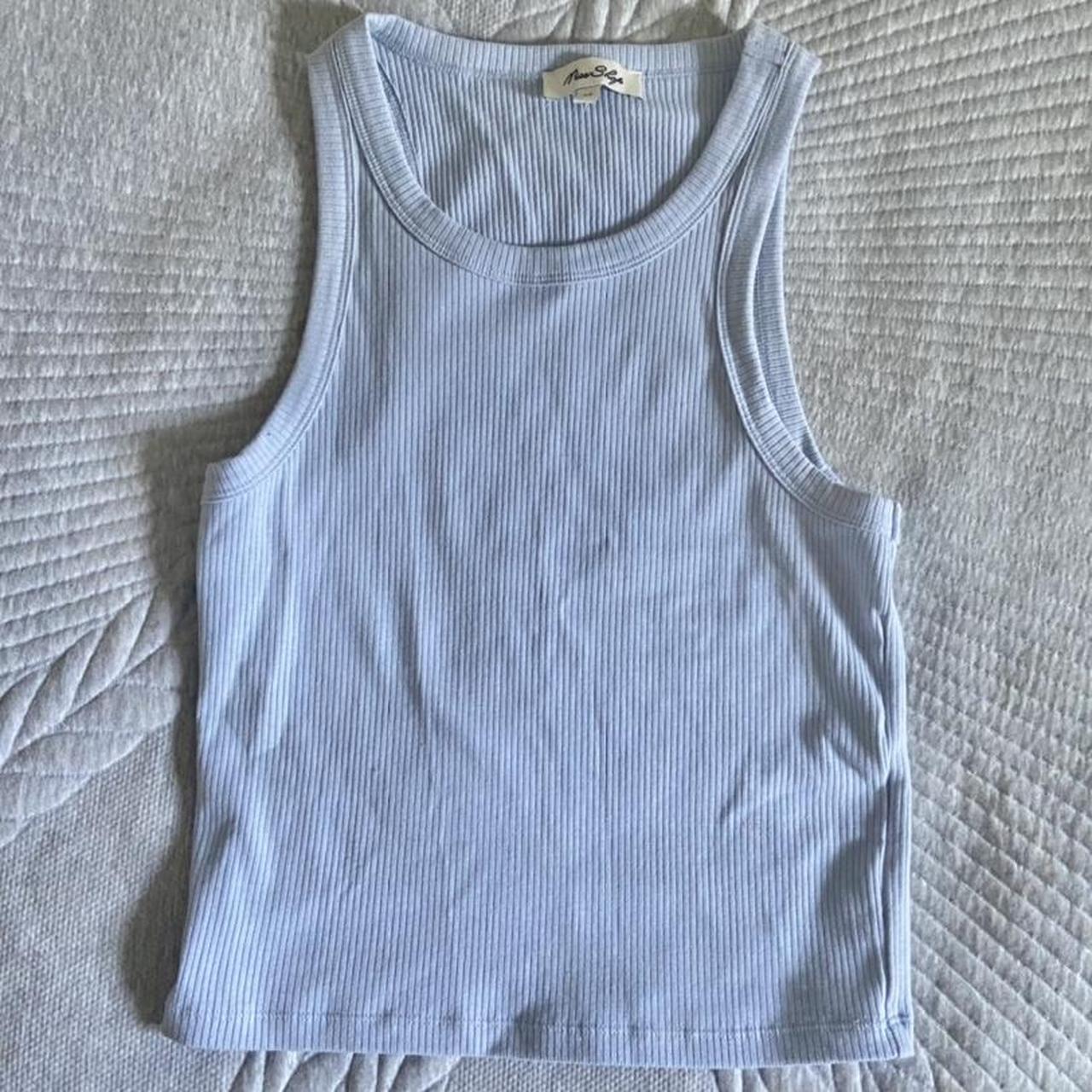 Miss Shop Women's Blue Top | Depop