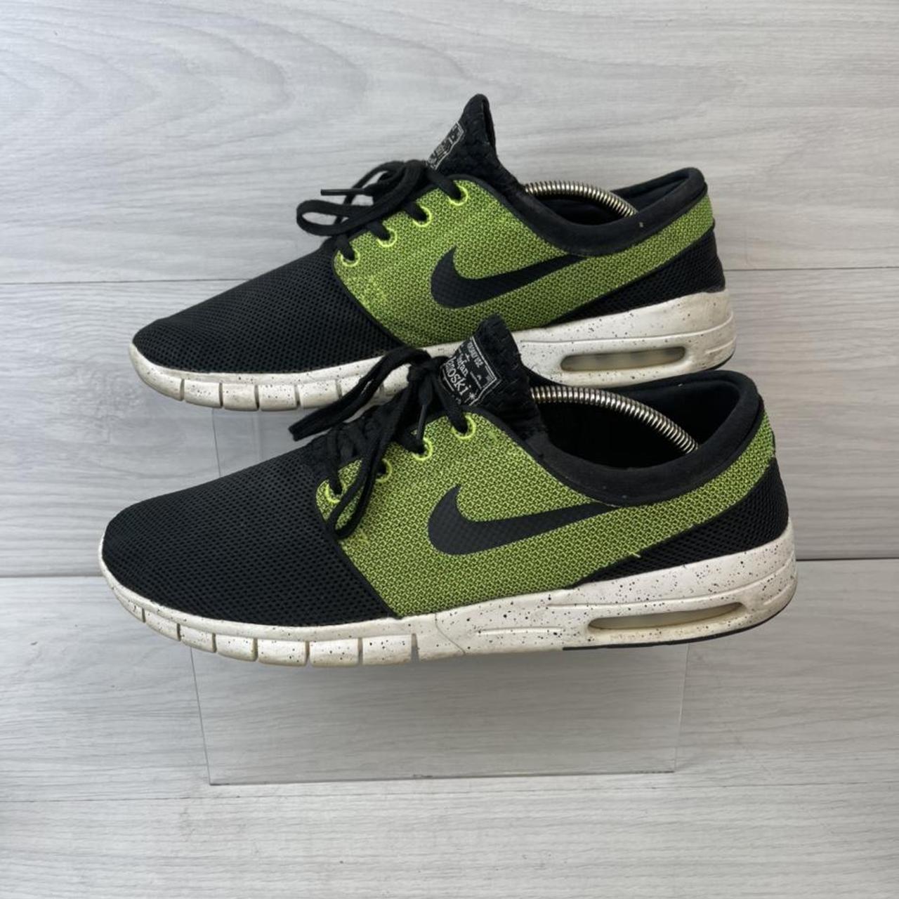 Nike SB Stefan Janoski Max Black Volt Green Mens UK... - Depop