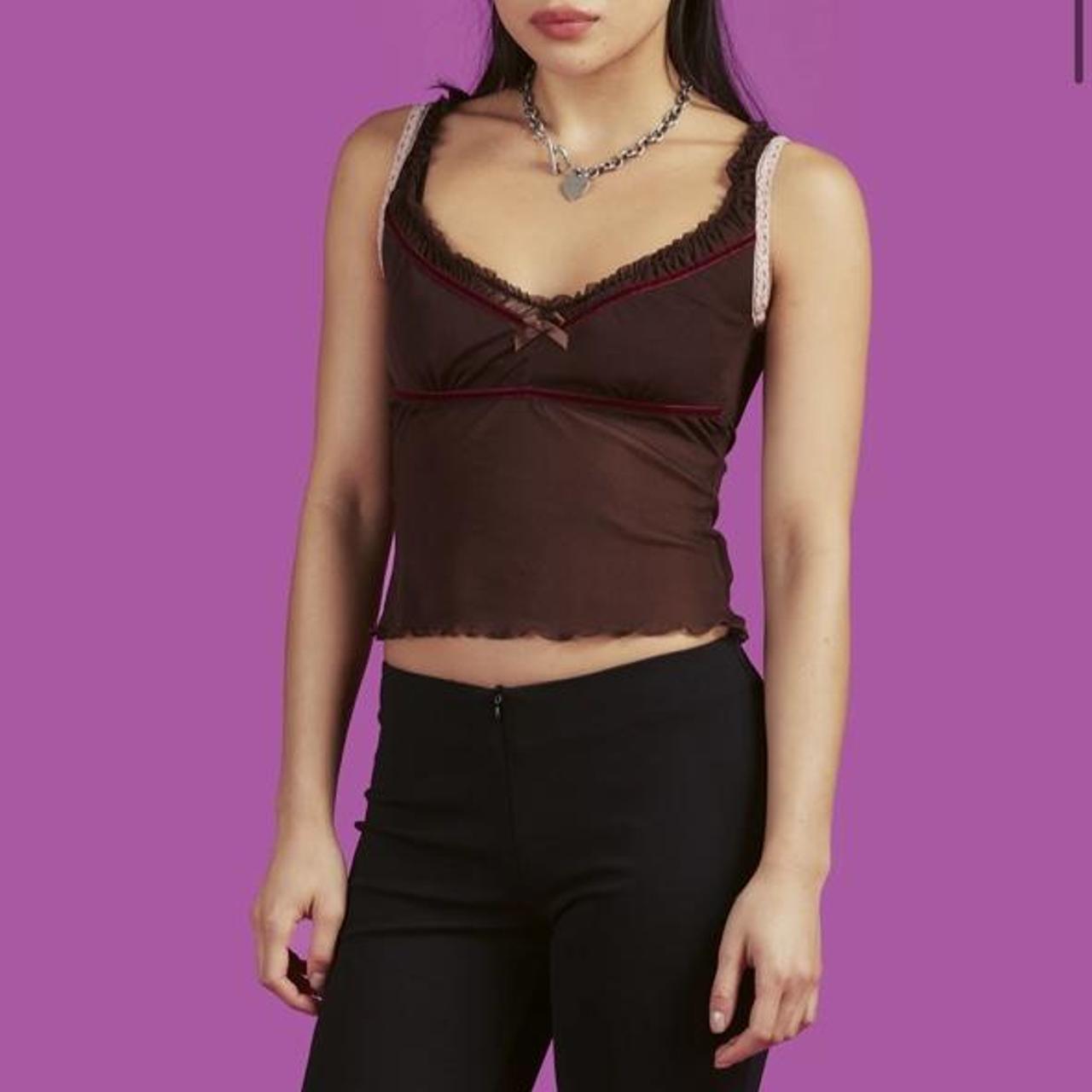 UNIF Women's Brown Crop-top | Depop