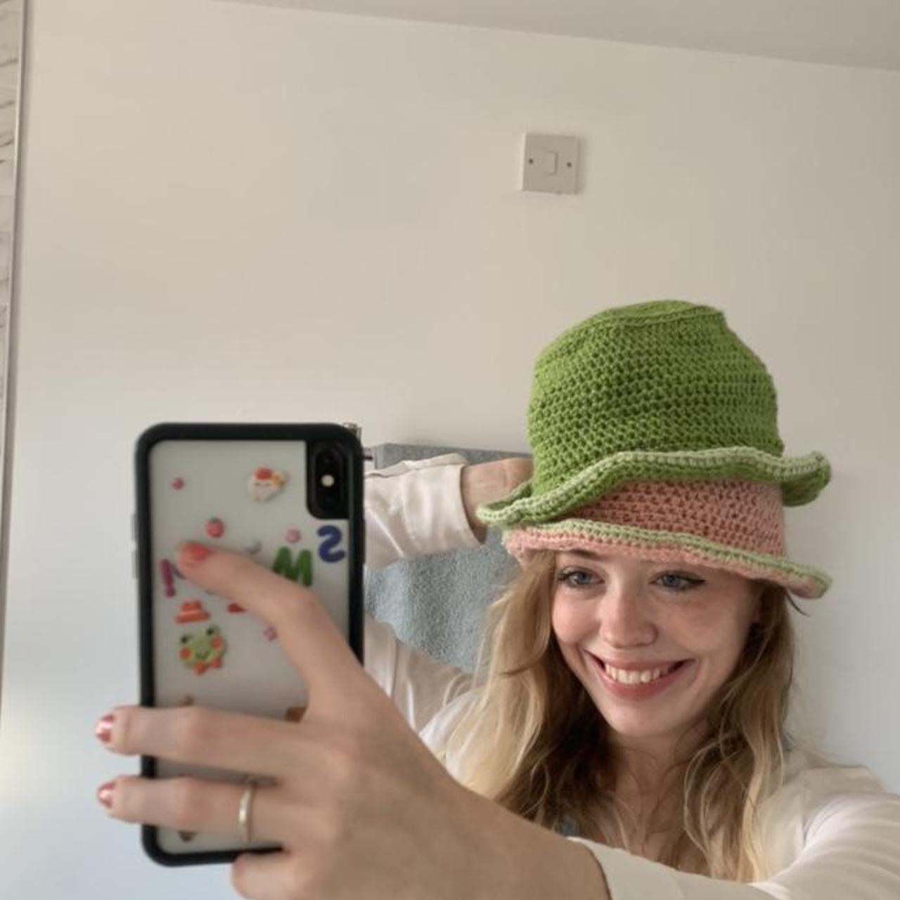 CUTE LIL HANDMADE CROCHET BUCKET HATS in PINK and... - Depop