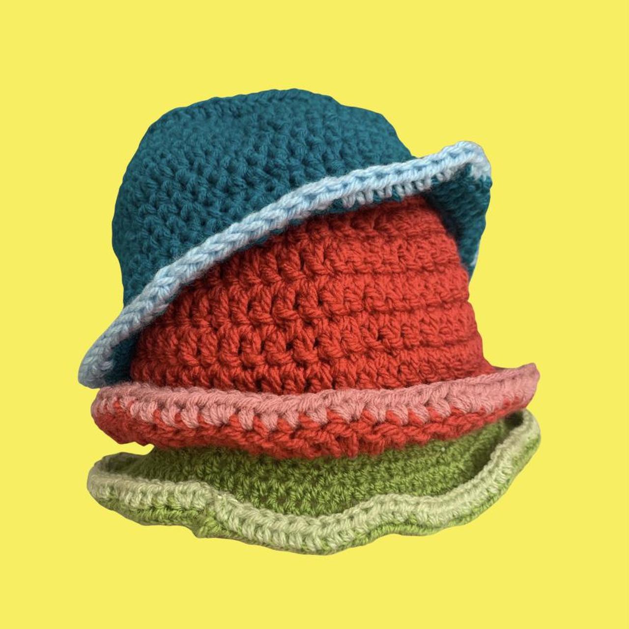 CUTE LIL HANDMADE CROCHET BUCKET HATS in PINK and... - Depop