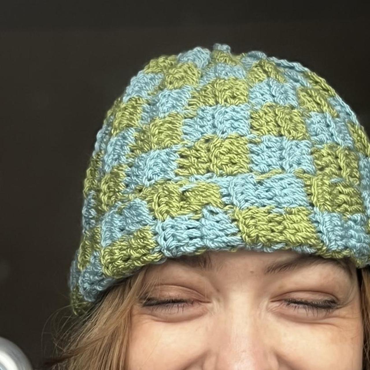 Women's Green and Blue Hat | Depop
