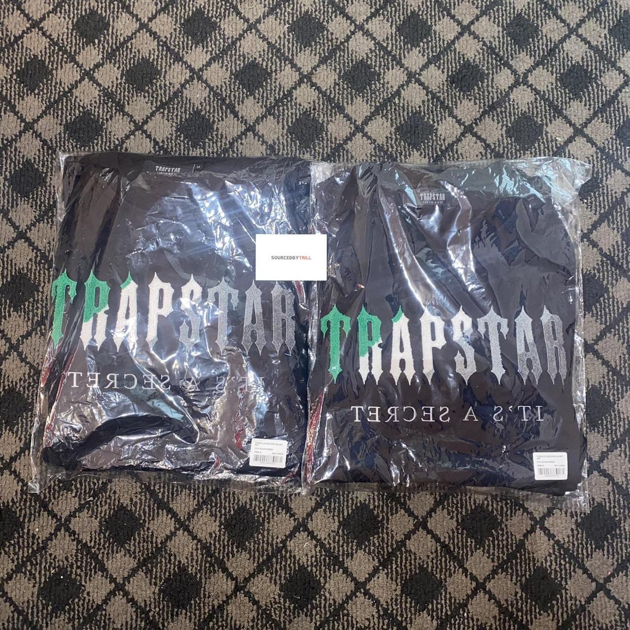 -Trapstar Chenille Decoded Green & Black Shorts Set... - Depop