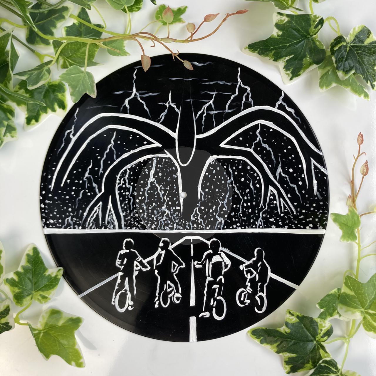 Stranger Things Painted Vinyl Record (wall art... - Depop