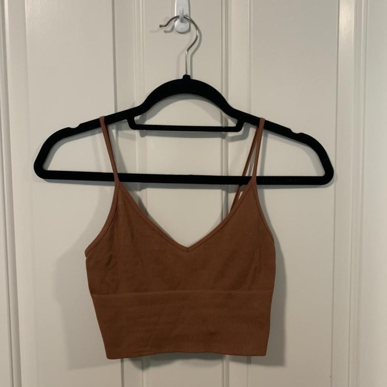 rust colored ribbed tank top, size xxs - xs. this... - Depop