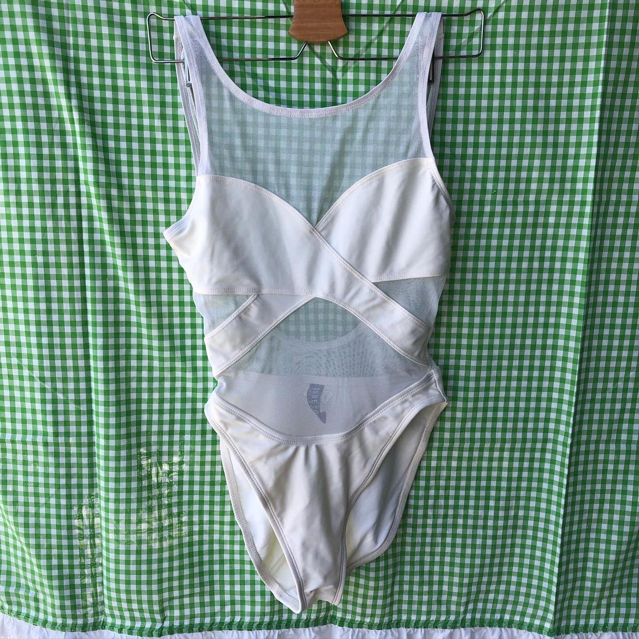 Vintage Anne Cole mesh illusion one piece swimsuit!... - Depop