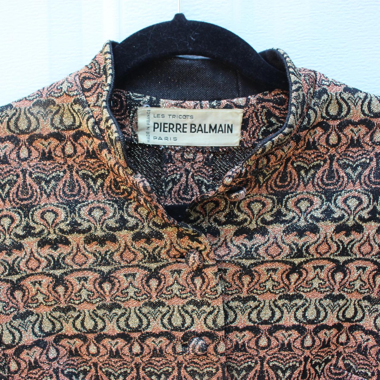 Insane vintage 70s Pierre Balmain jacket. Metallic... - Depop